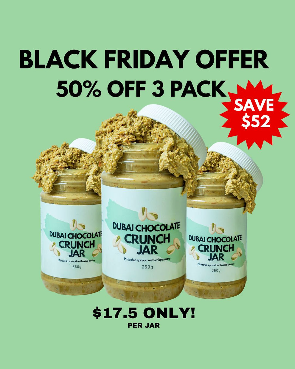 3 Pack Dubai Chocolate Crunch Jar – CRUNCH JAR